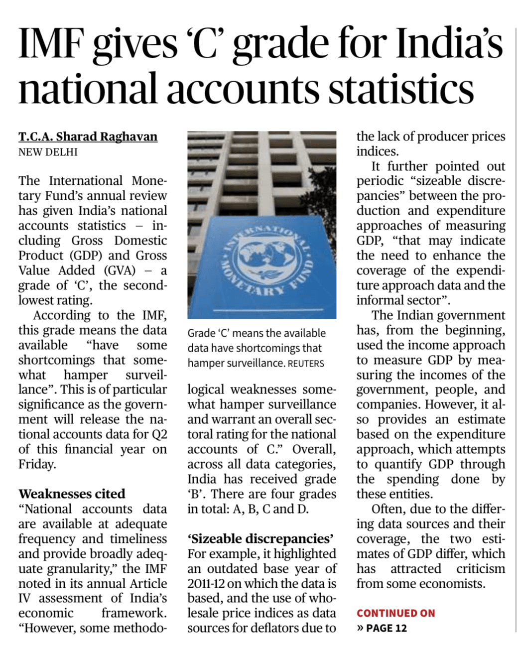 IMF Gives ‘C’ Grade For India’s National Accounts Statistics ...