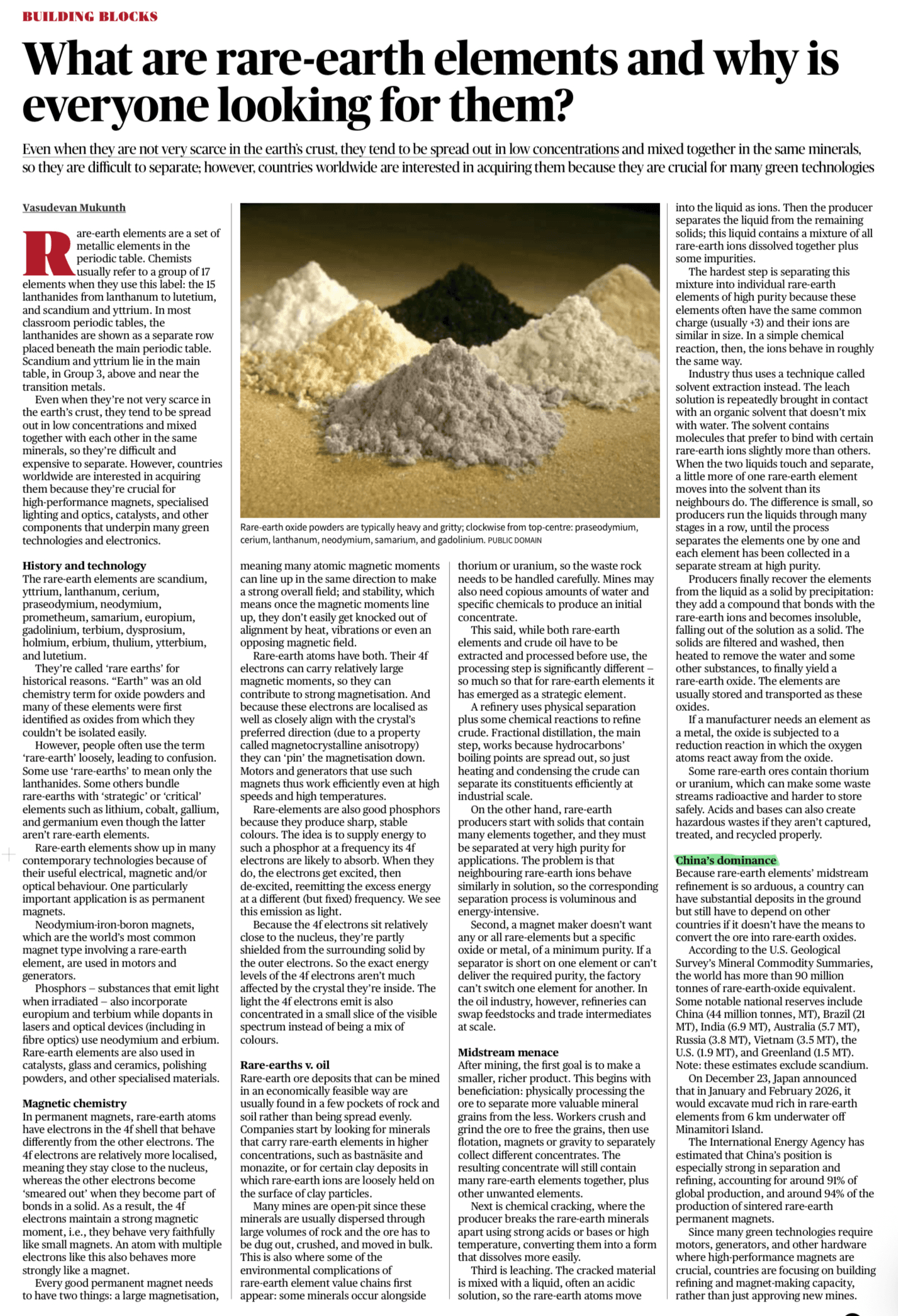 Rare Earth Elements | Strategic Minerals And Global Importance | UPSC ...